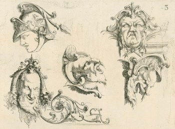 Five grotesque masks and ornamental armour | Works of Art | RA ...