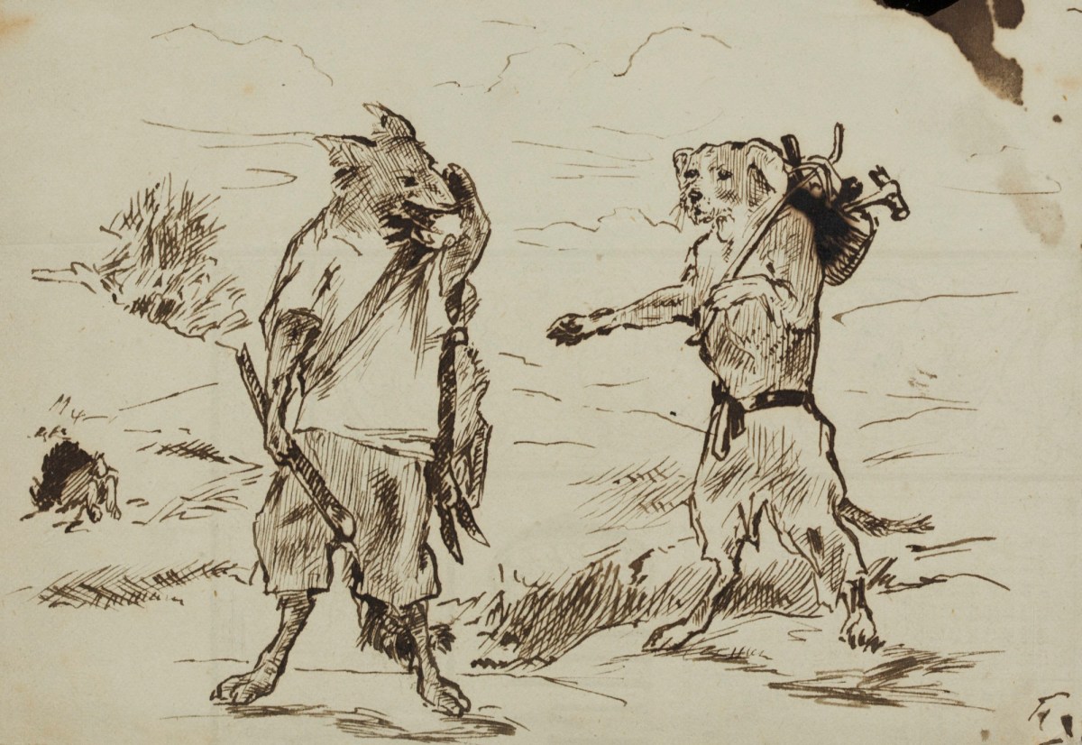 Two anthropomorphised dogs talking | Works of Art | RA Collection ...