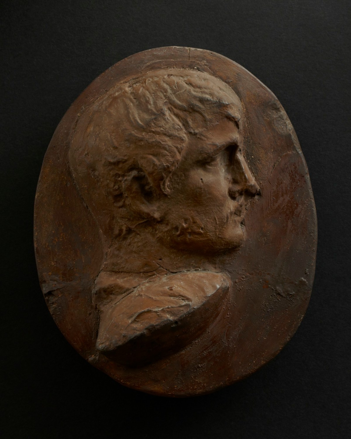 Cast of head of lightly-bearded Roman with right shoulder forward ...