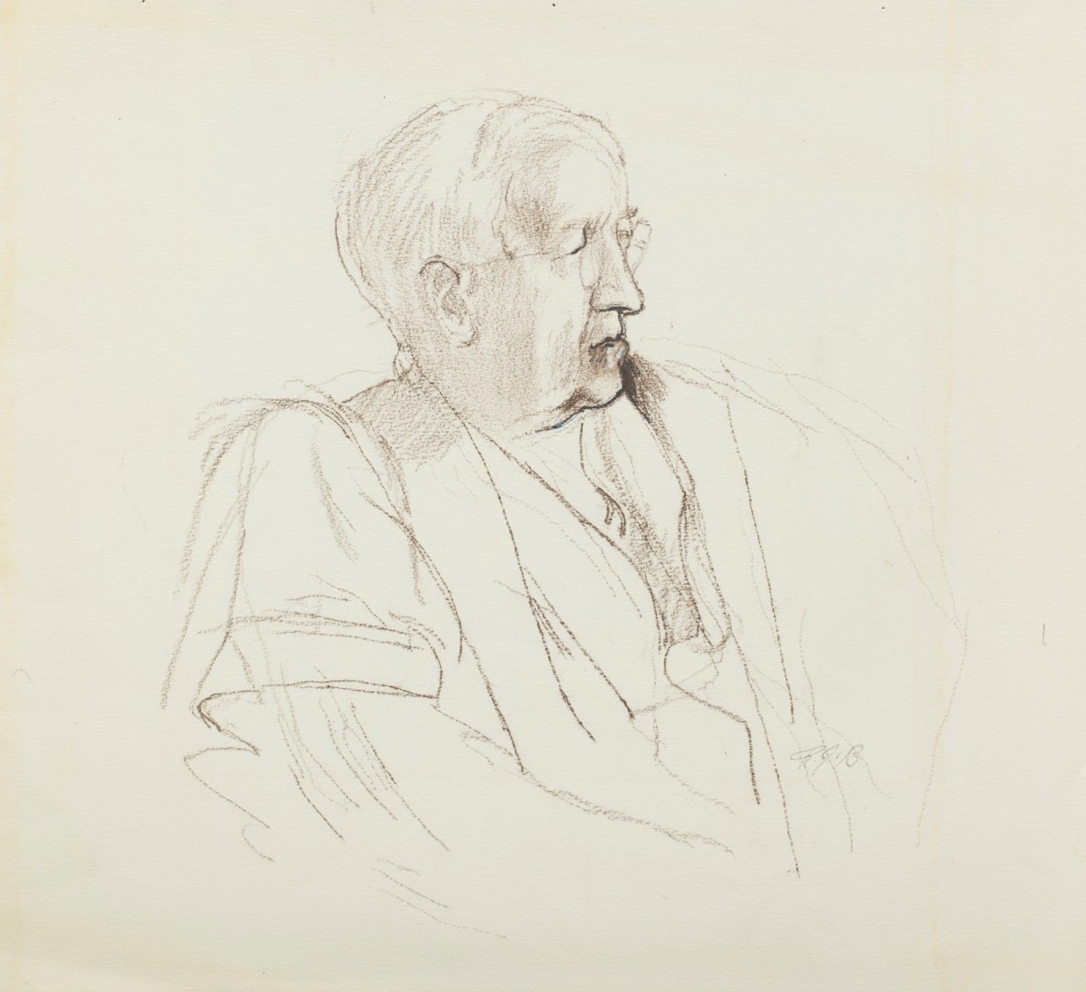 Drawing of a man wearing academic robes | Works of Art | RA Collection ...