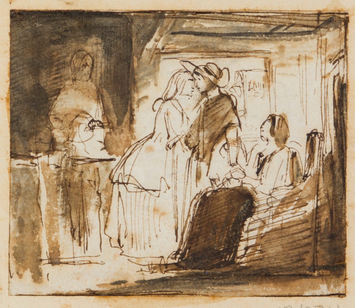 Compositional sketch for 'Going to Service' | Works of Art | RA ...