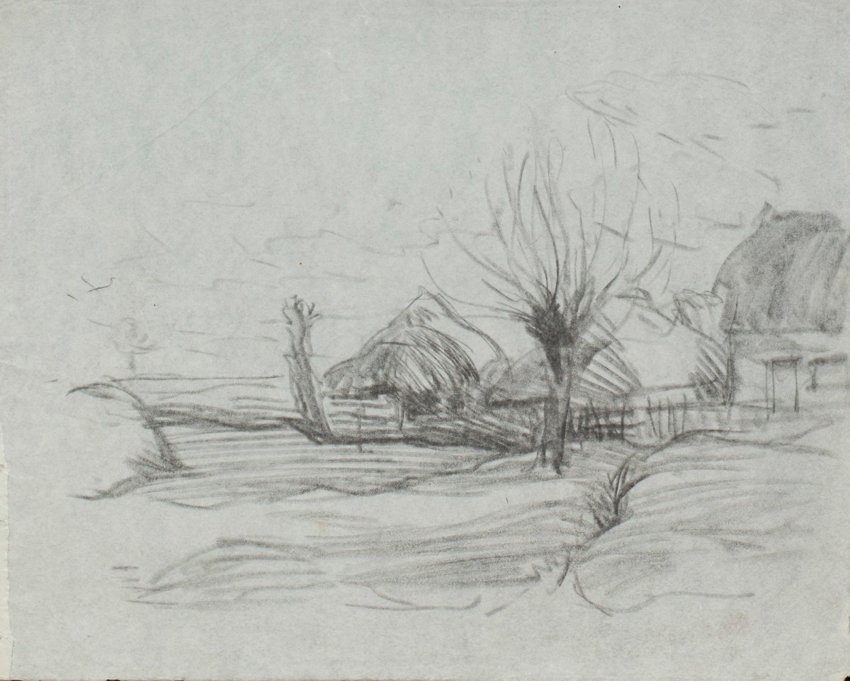Hay ricks in a landscape with pollarded willow tree | Works of Art | RA ...