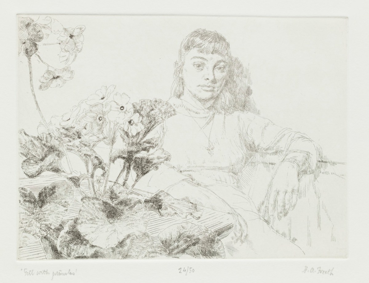 Girl with primulas | Works of Art | RA Collection | Royal Academy of Arts