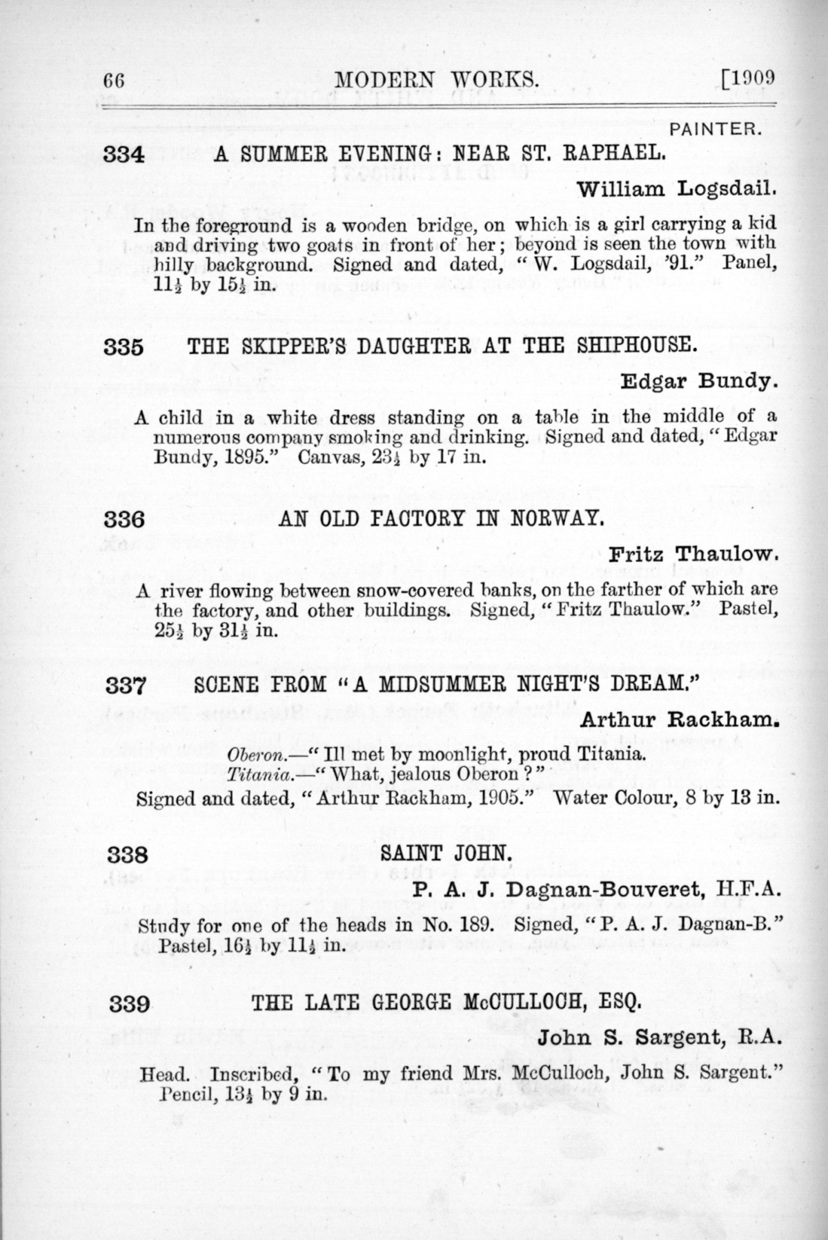 1909 - George McCulloch's collection of modern painting and sculpture ...