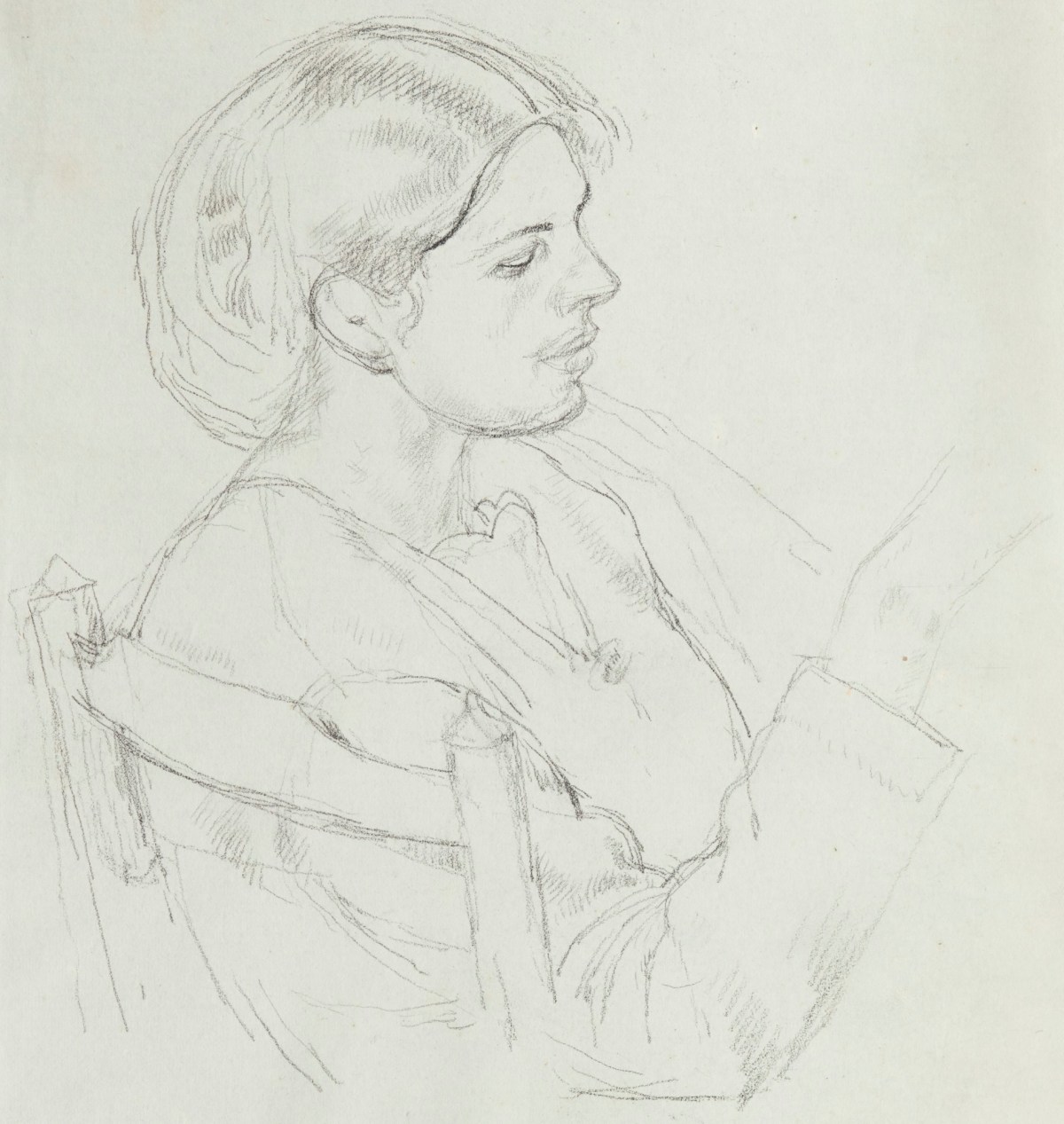 Sketch of Dorothy Hutton sitting on a chair | Works of Art | RA ...