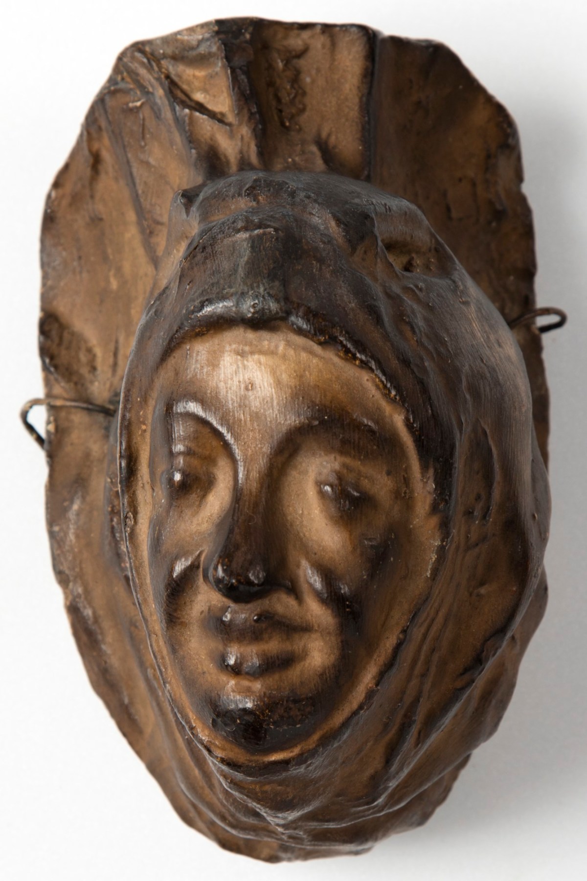 Brown painted plaster cast of cloaked head | Works of Art | RA ...