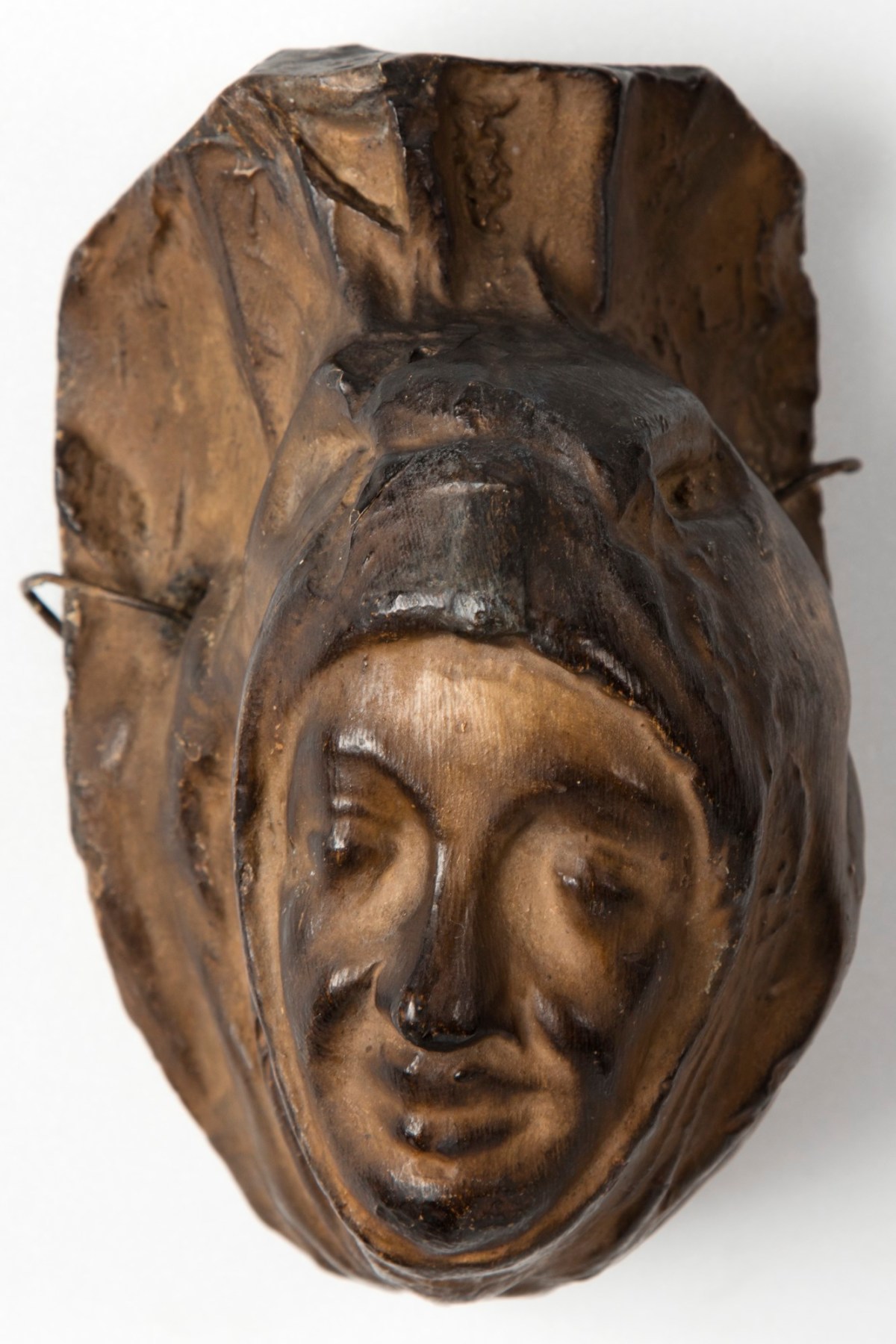Brown painted plaster cast of cloaked head | Works of Art | RA ...