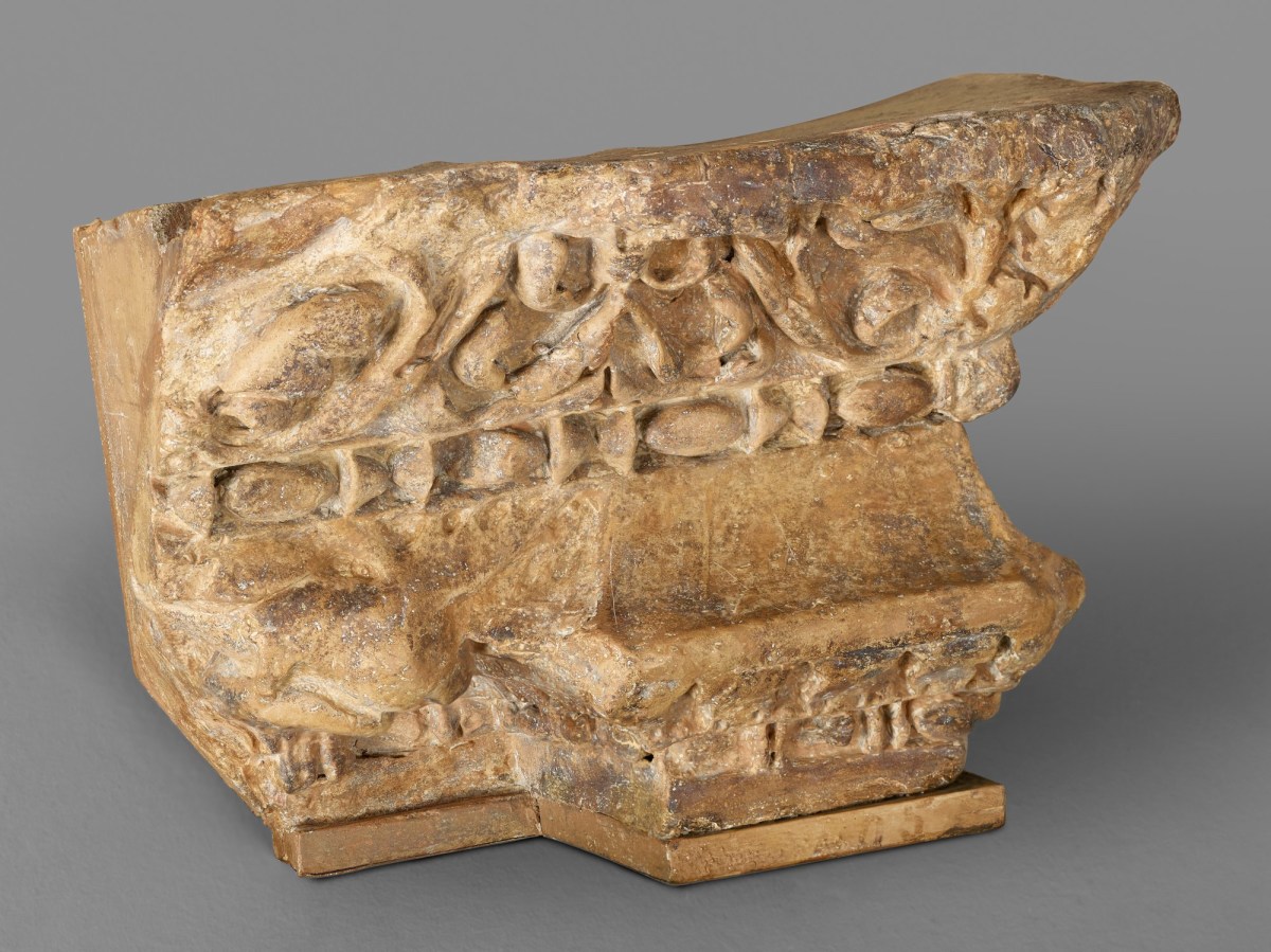 Cast of corner entablature of grave aedicula with a dragon motif ...