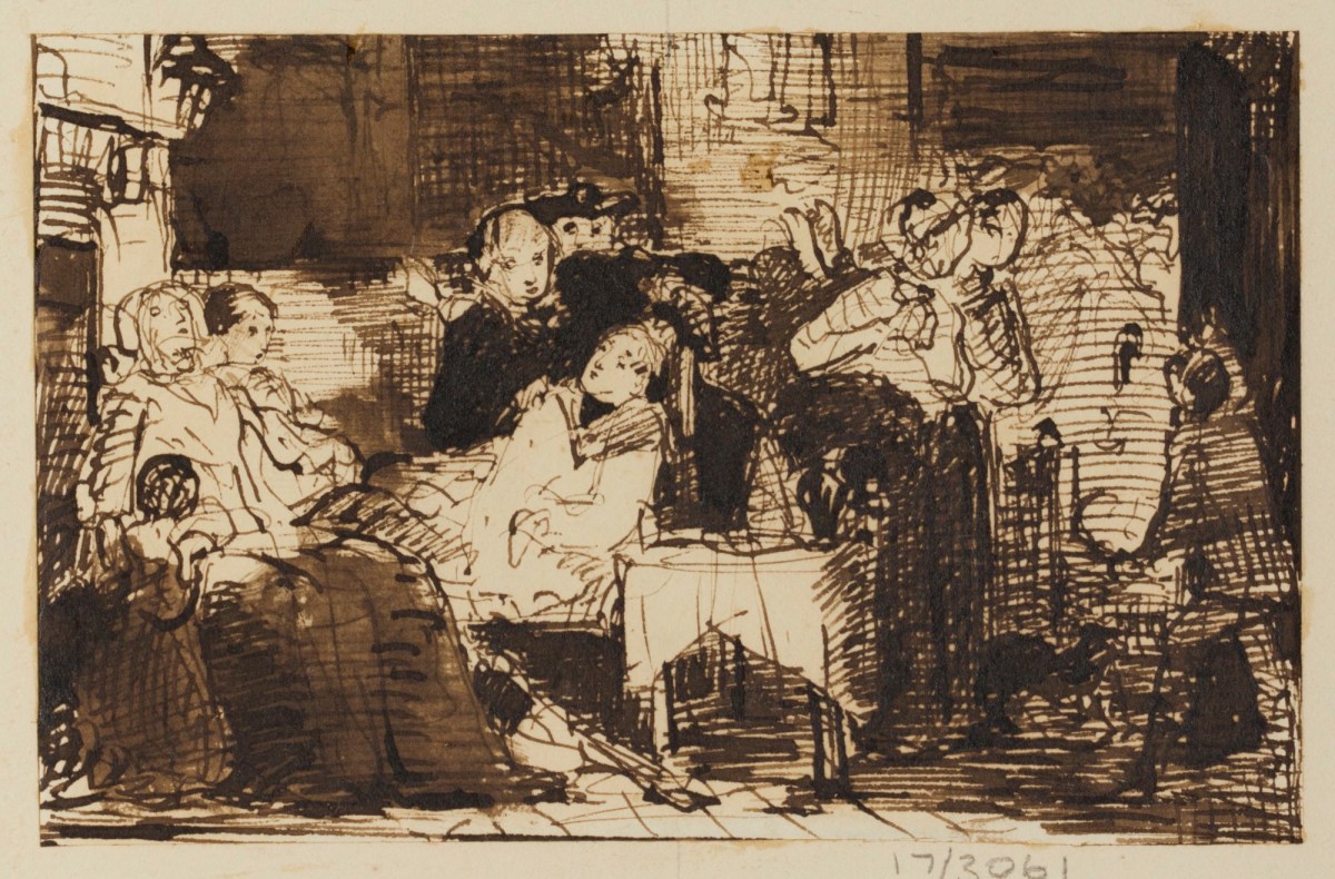 Drawing of two female figures for The Deserter's Home | Works of Art ...