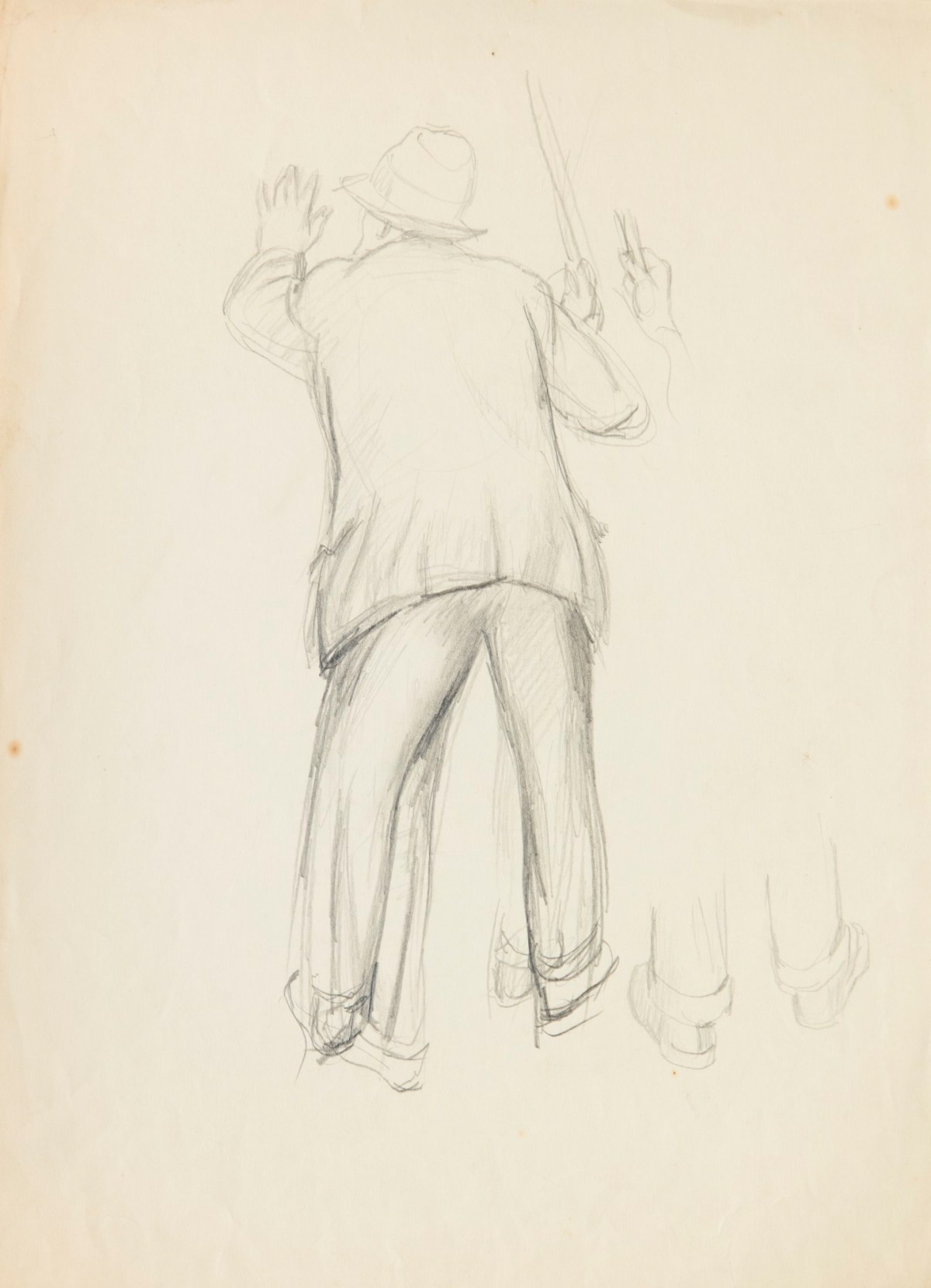 foot back view drawing