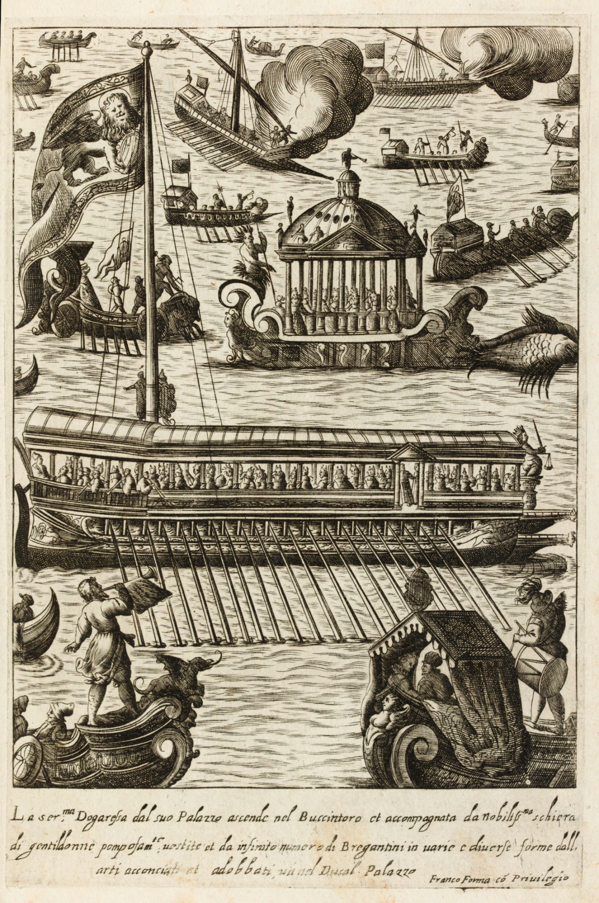 The Bucintoro at sea with accompanying vessels. | Works of Art | RA ...