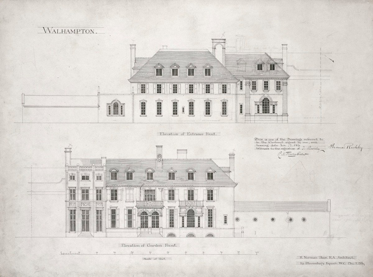 Design for Walhampton House, nr. Lymington, Hampshire: contract drawing ...