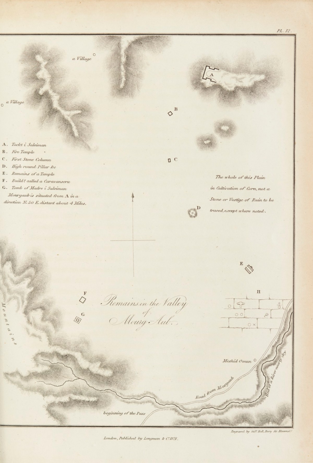 Map of antiquities in the Murghab Valley | Works of Art | RA Collection ...