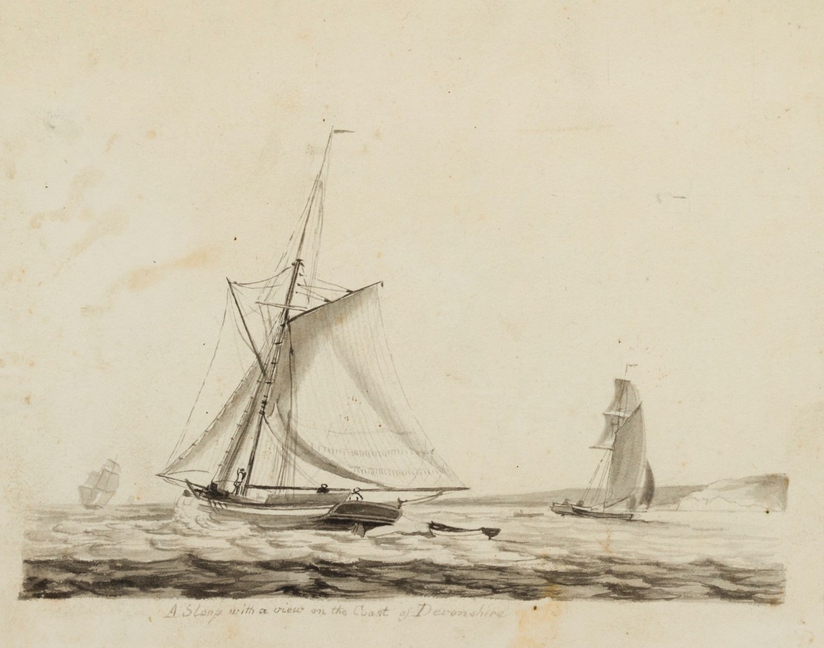 A Sloop with a view on the coast of Devonshire | Works of Art | RA ...