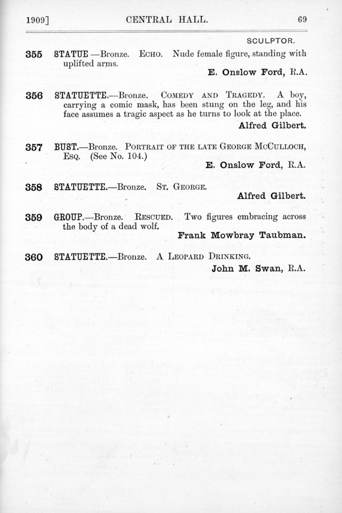 1909 - George McCulloch's collection of modern painting and sculpture ...