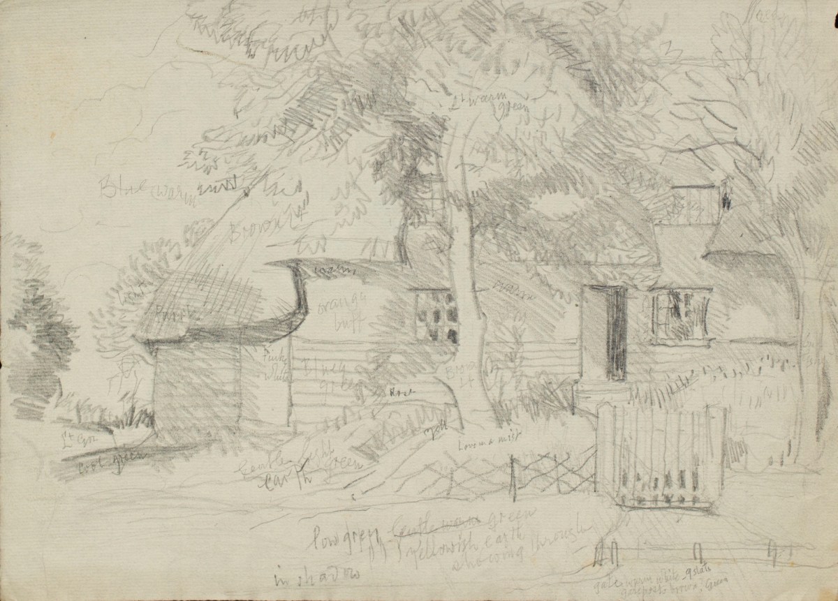 Compositional study for 'Clark's Cottage, Duton Hill, Essex, Evening ...