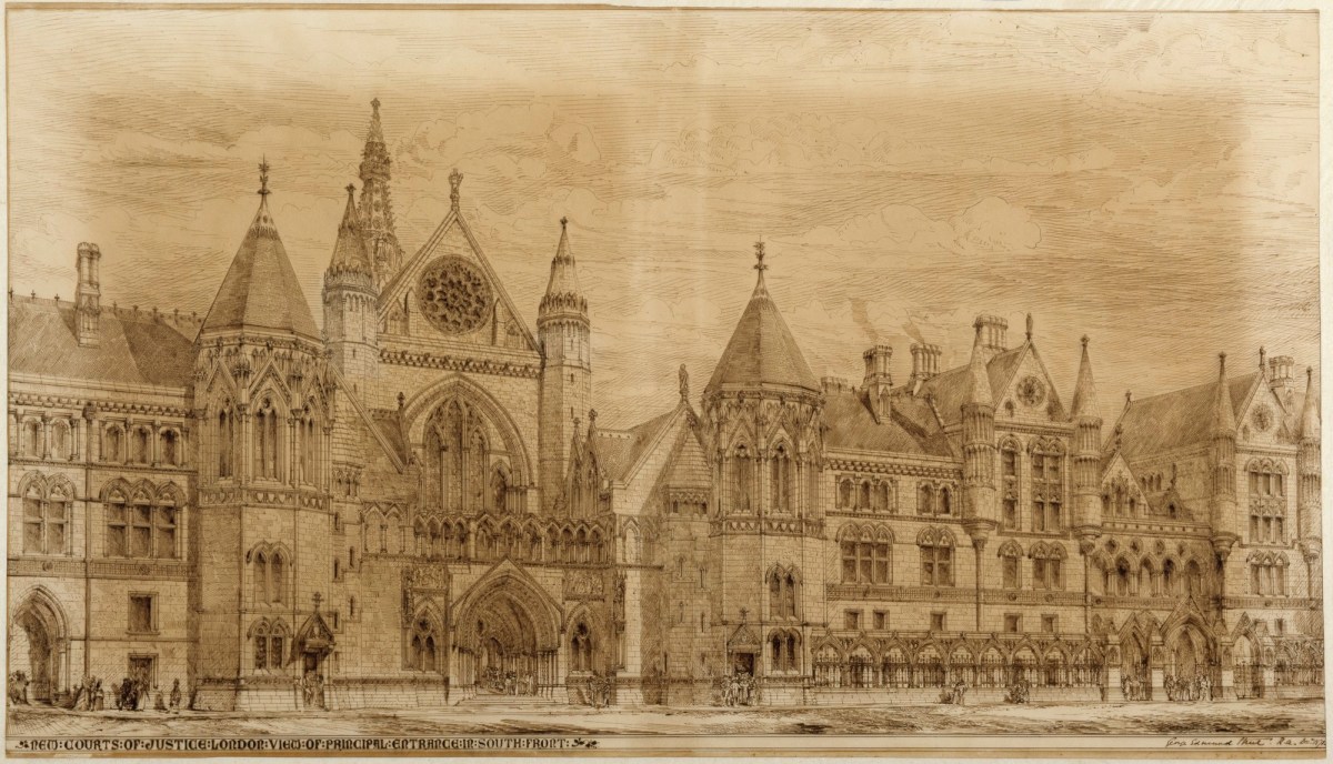 Design for the Royal Courts of Justice, Strand, Westminster, London ...