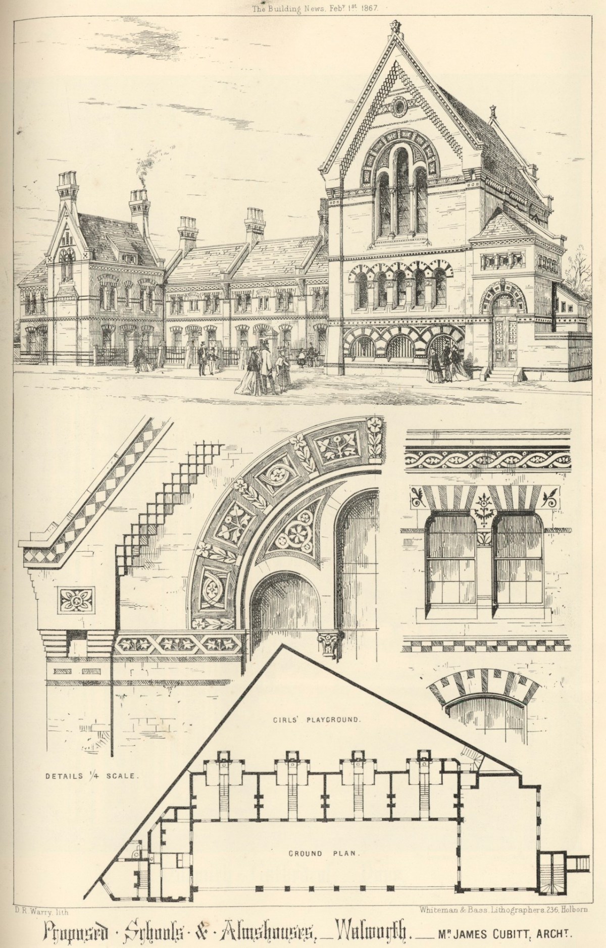 Proposed schools and almshouses, Walworth | Works of Art | RA ...