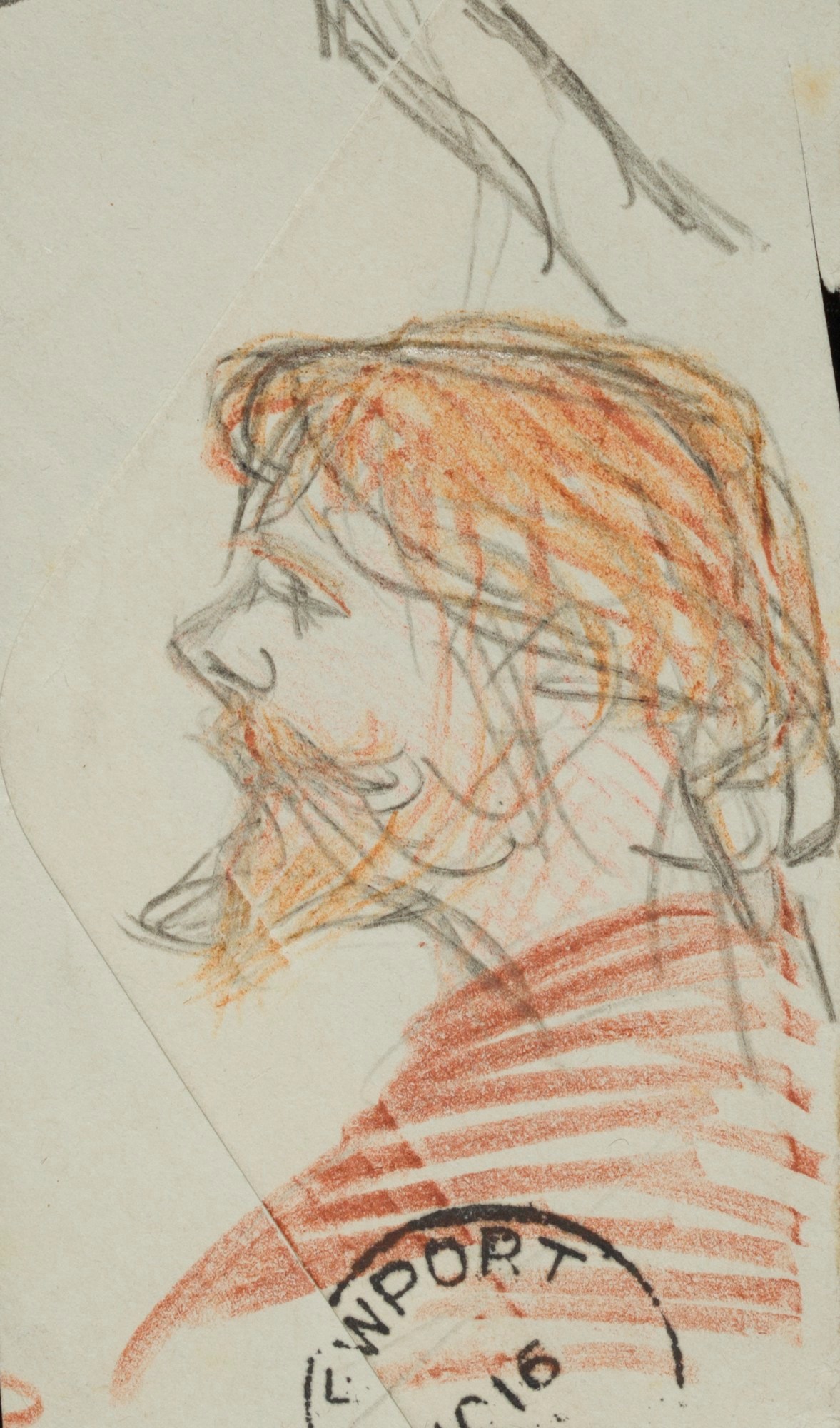 Bust profile sketch of a bearded man | Works of Art | RA Collection ...