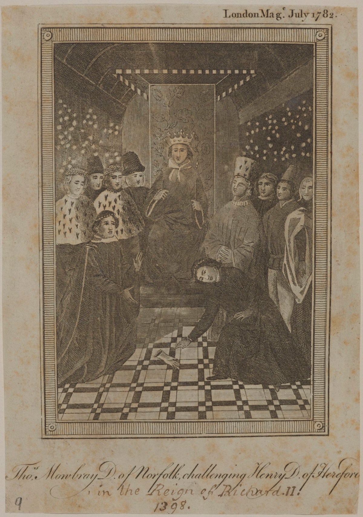 Thomas Mowbray, duke of Norfolk challenging Henry, duke of Hereford ...