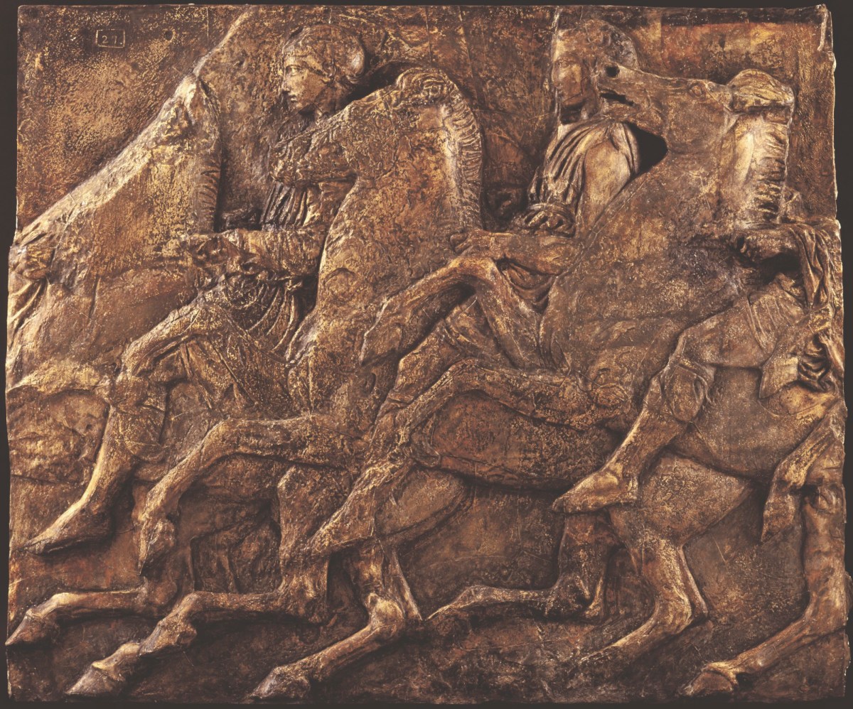 Cast of slab of riders from North frieze of Parthenon (figures 110-111 ...