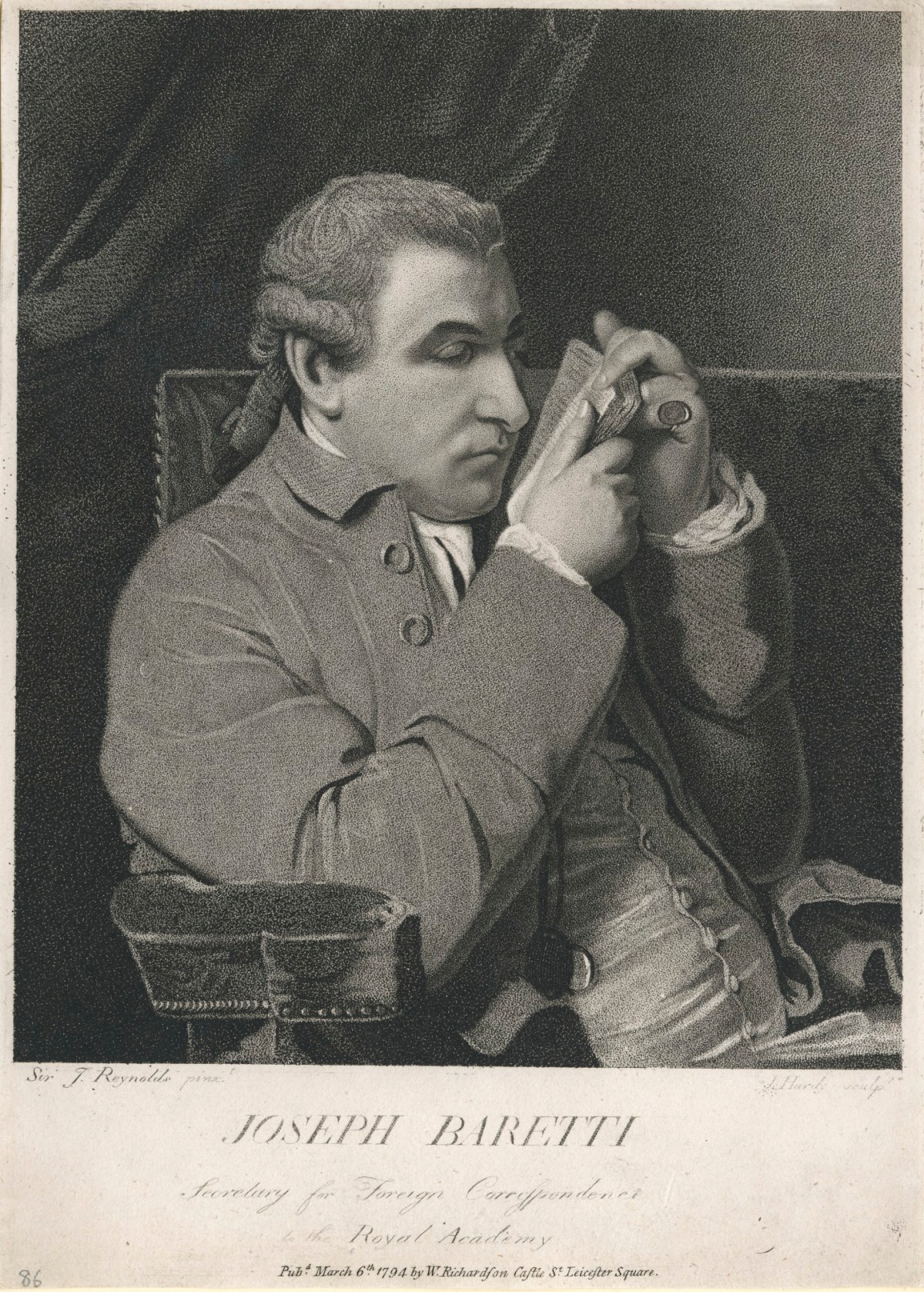 Portrait of Giuseppe Baretti | Works of Art | RA Collection | Royal ...