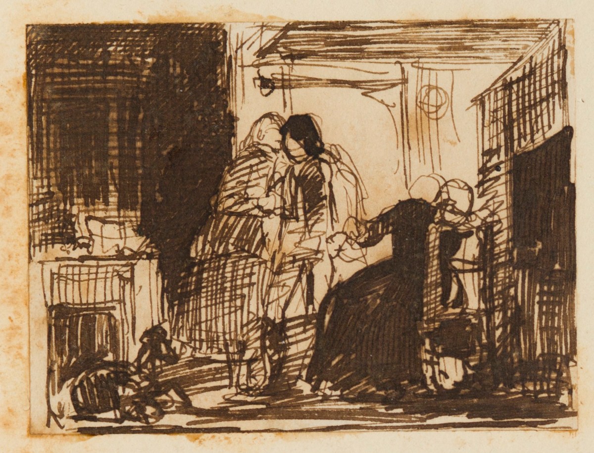 Compositional sketch possibly for 'Going to Service' | Works of Art ...