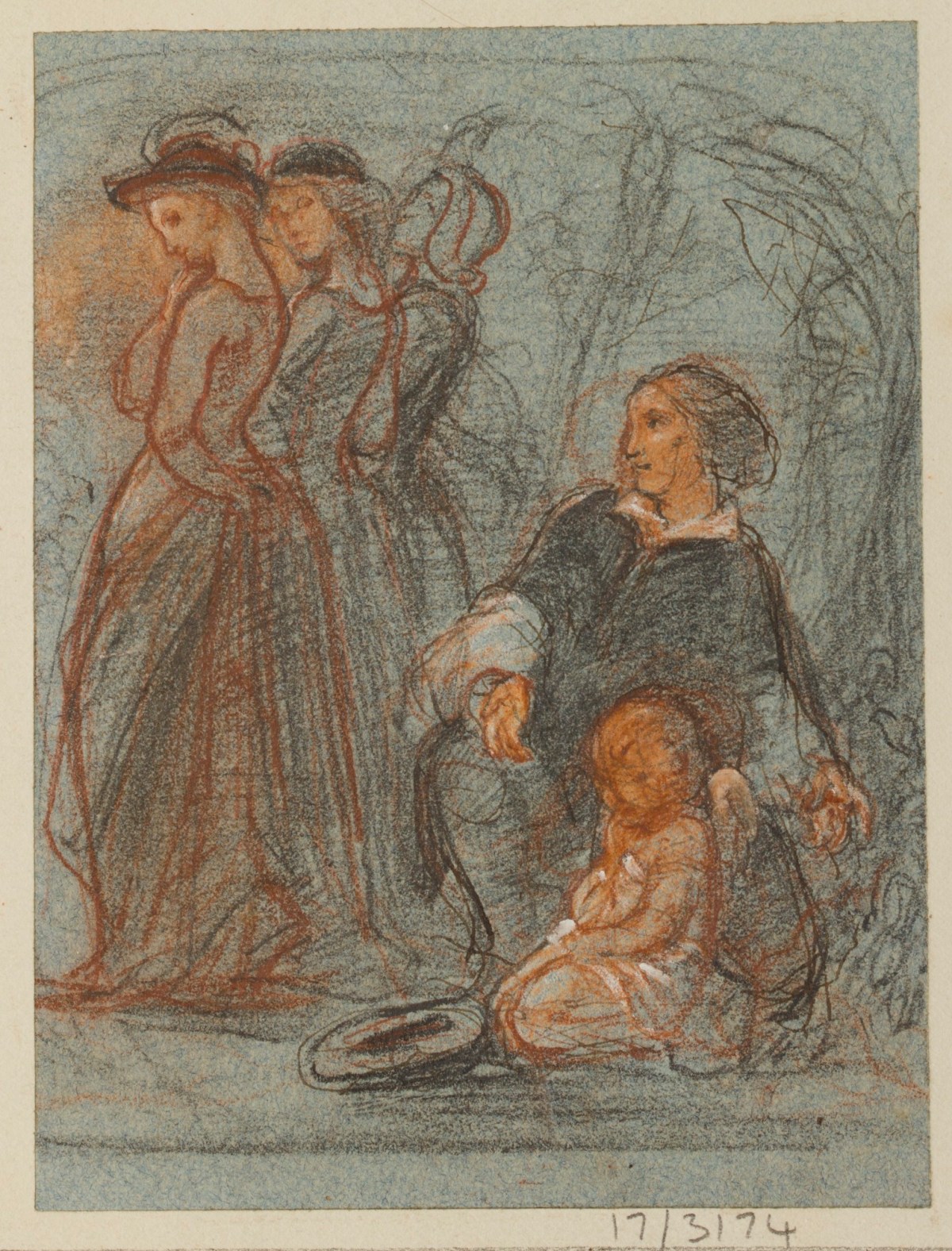 Study of a man and a child with a group of females | Works of Art | RA ...