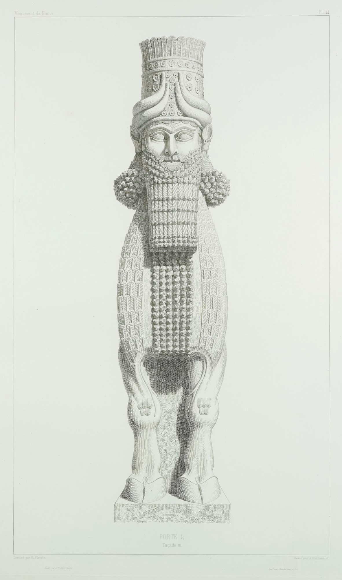 Colossal winged-bull from the Palace of Sargon II: front elevation ...