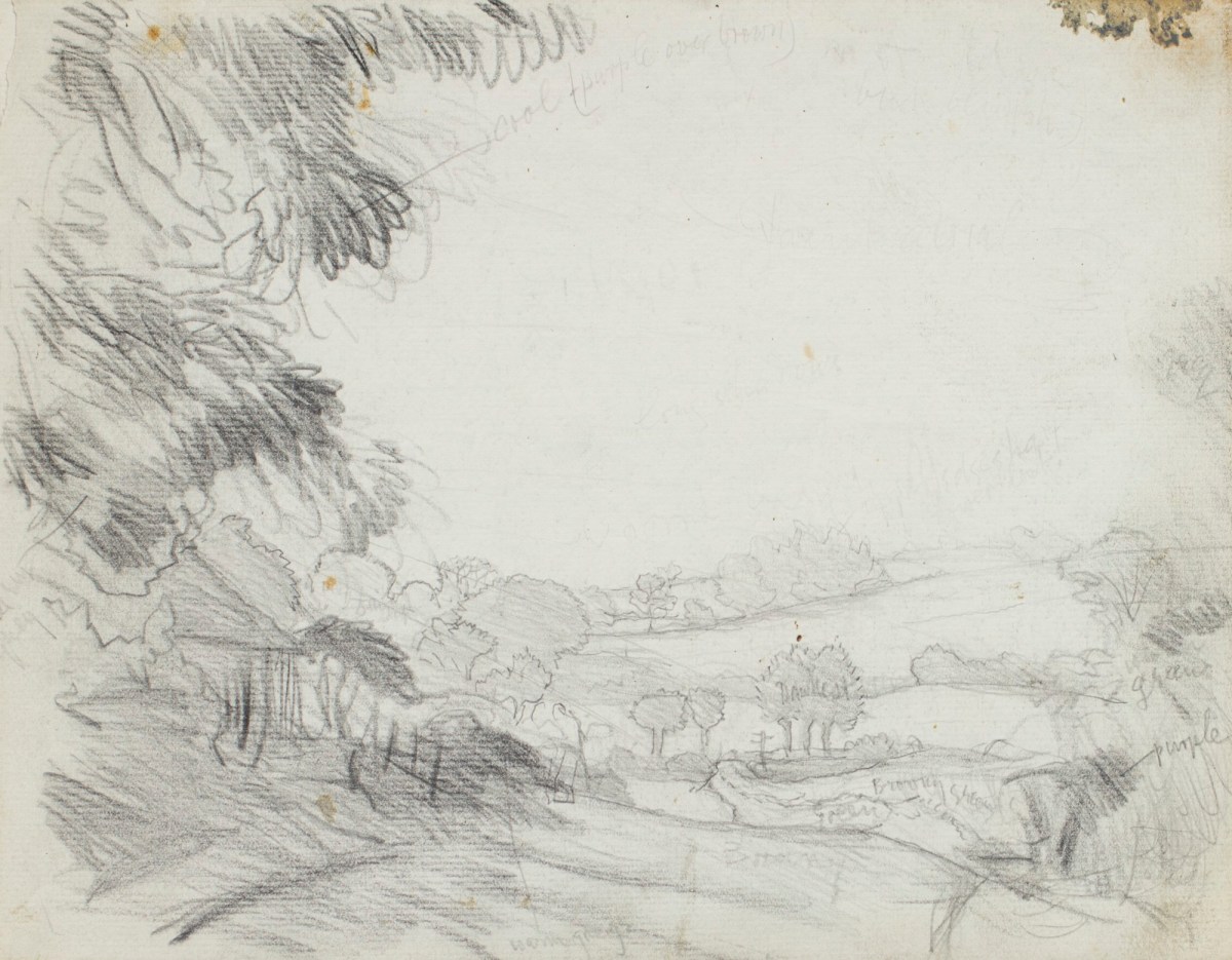 Compositional study for 'Autumn Morning: the Fields' | Works of Art ...