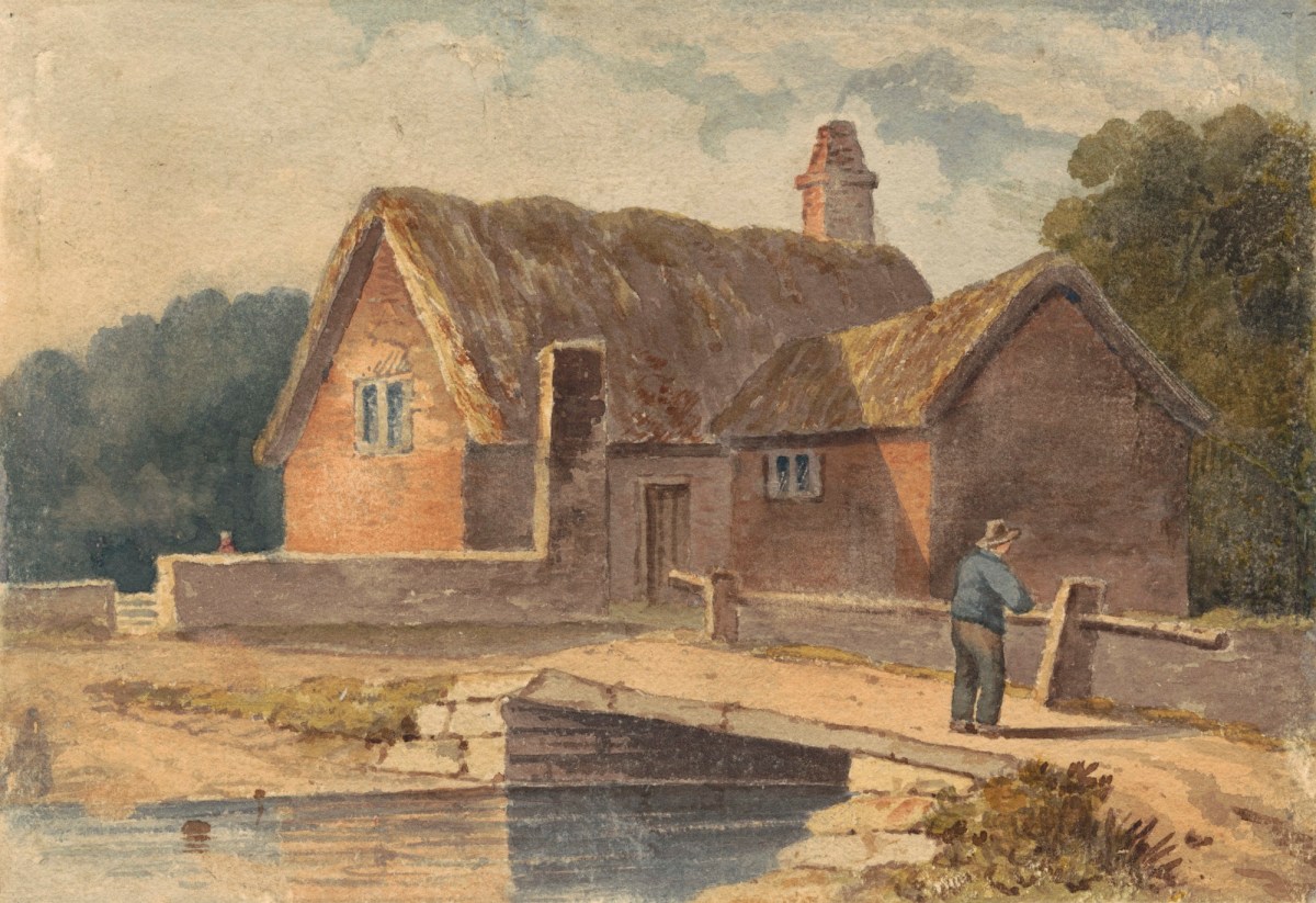 House next to a river with a small bridge | Works of Art | RA ...