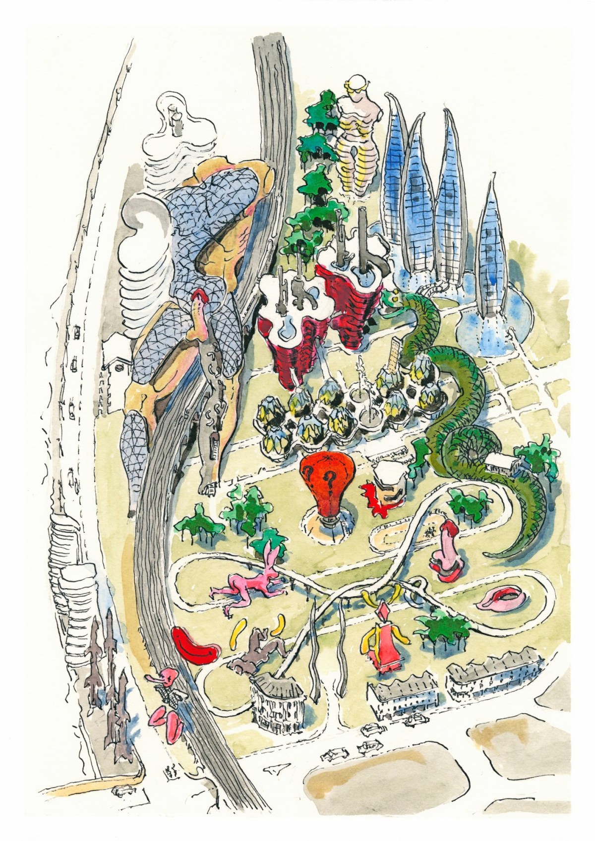 Preparatory sketch for Voxtacity | Works of Art | RA Collection | Royal ...