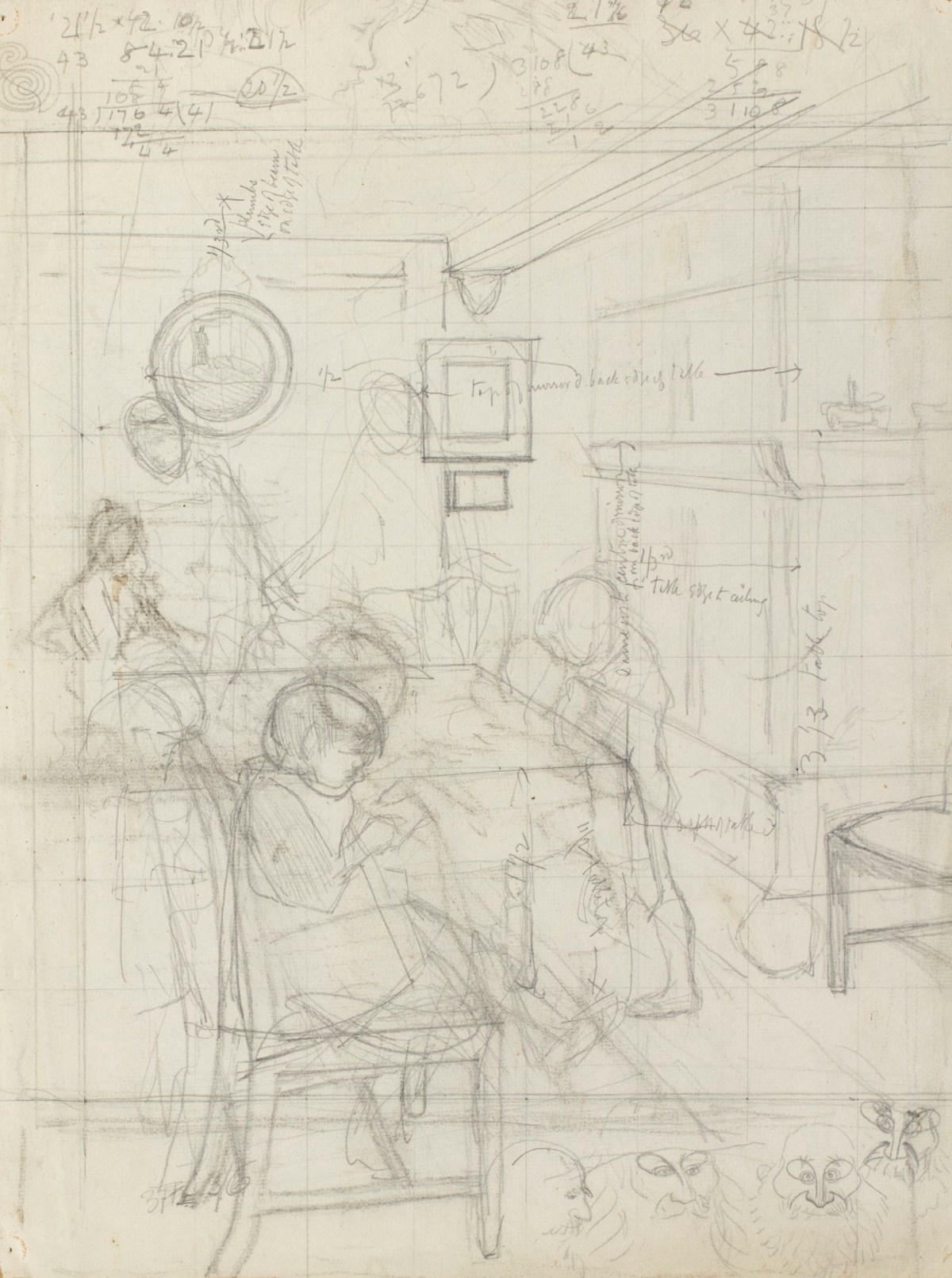 Compositional study relating to 'The Breakfast Table', squared-up ...